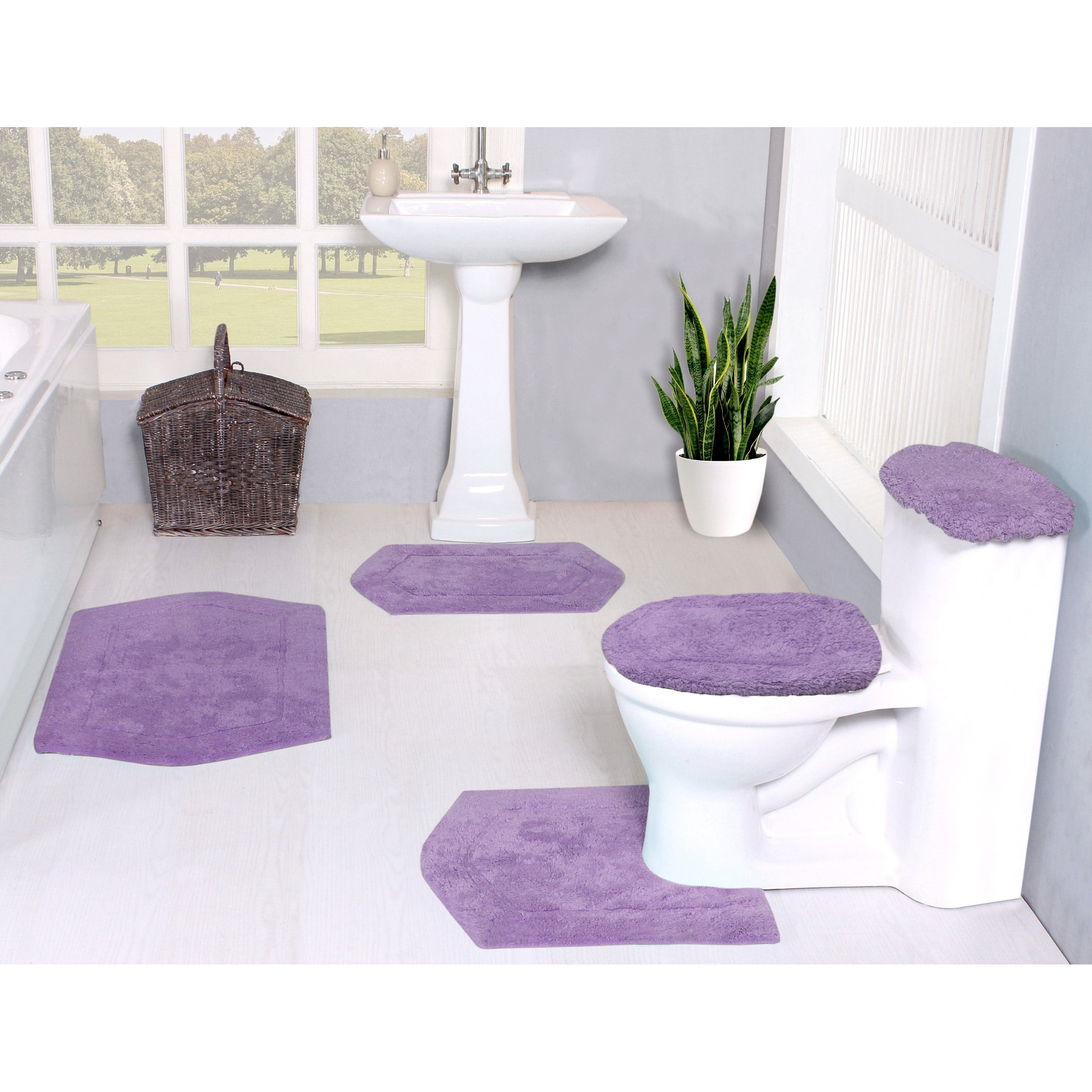 Home Weavers Inc Waterford Collection 100% Cotton Non-Slip Bathroom Rug ...