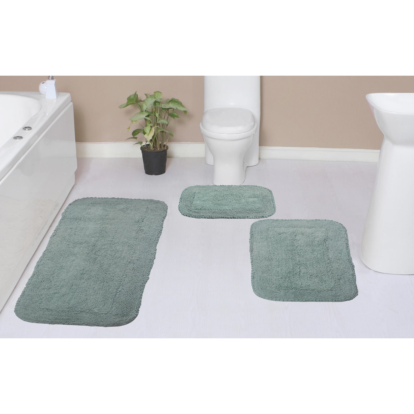 Home Weavers Inc Radiant Collection 100% Cotton Non-Slip Bathroom Rug ...