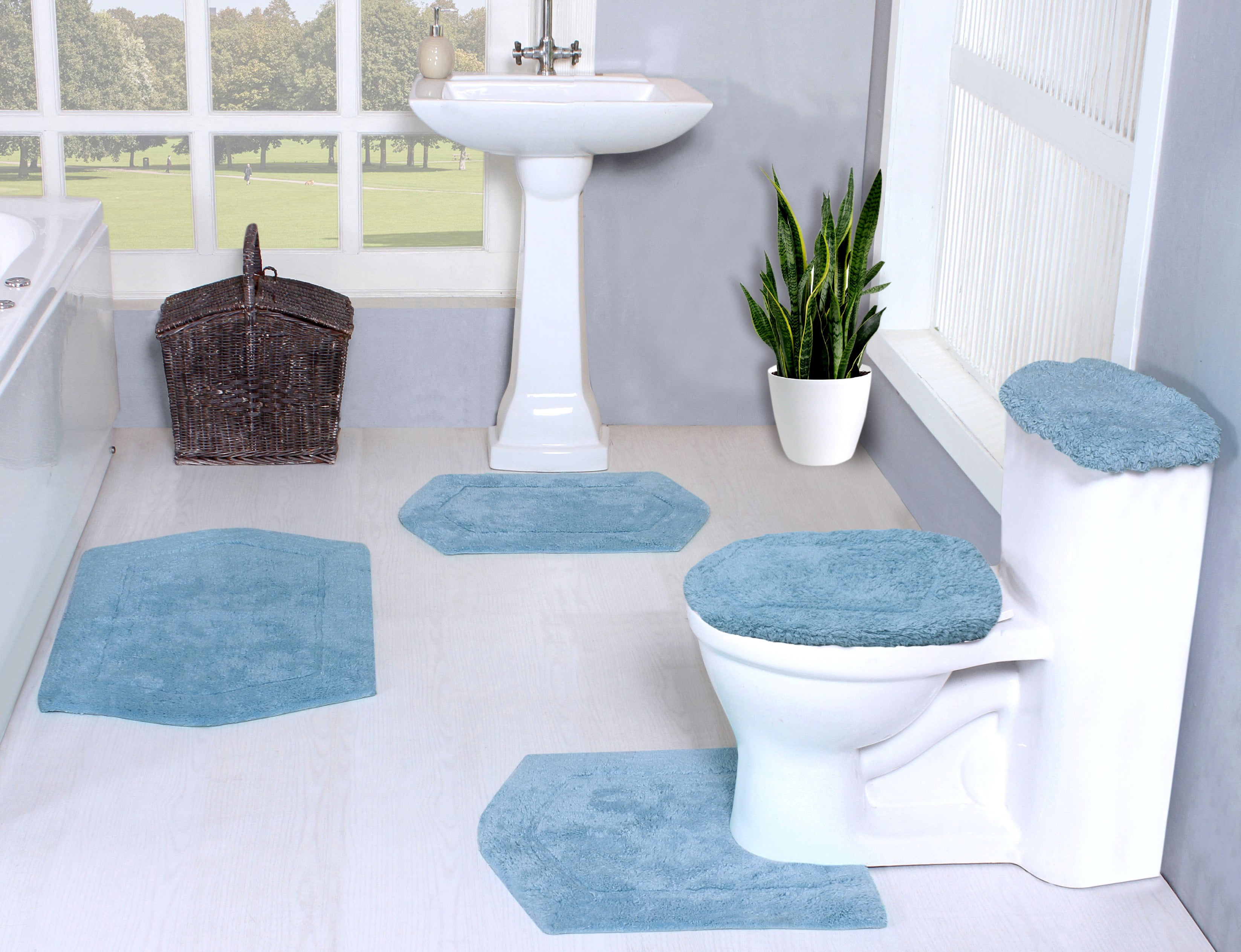 Home Weavers Inc Waterford Collection 100% Cotton Non-Slip Bathroom Rug ...