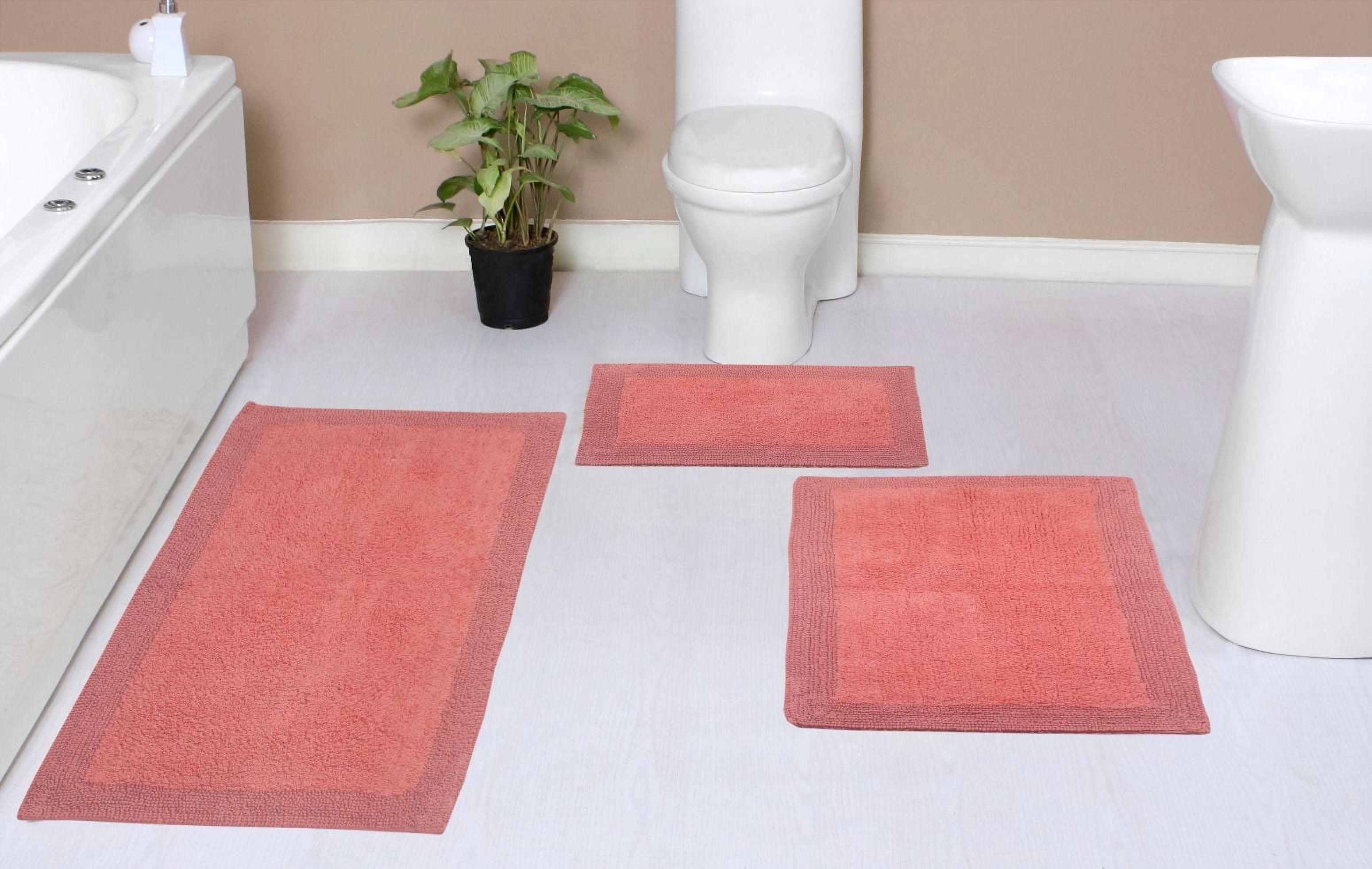 Home Weavers Luxury Collection 100% Cotton Reversible Bathroom Rug Set ...