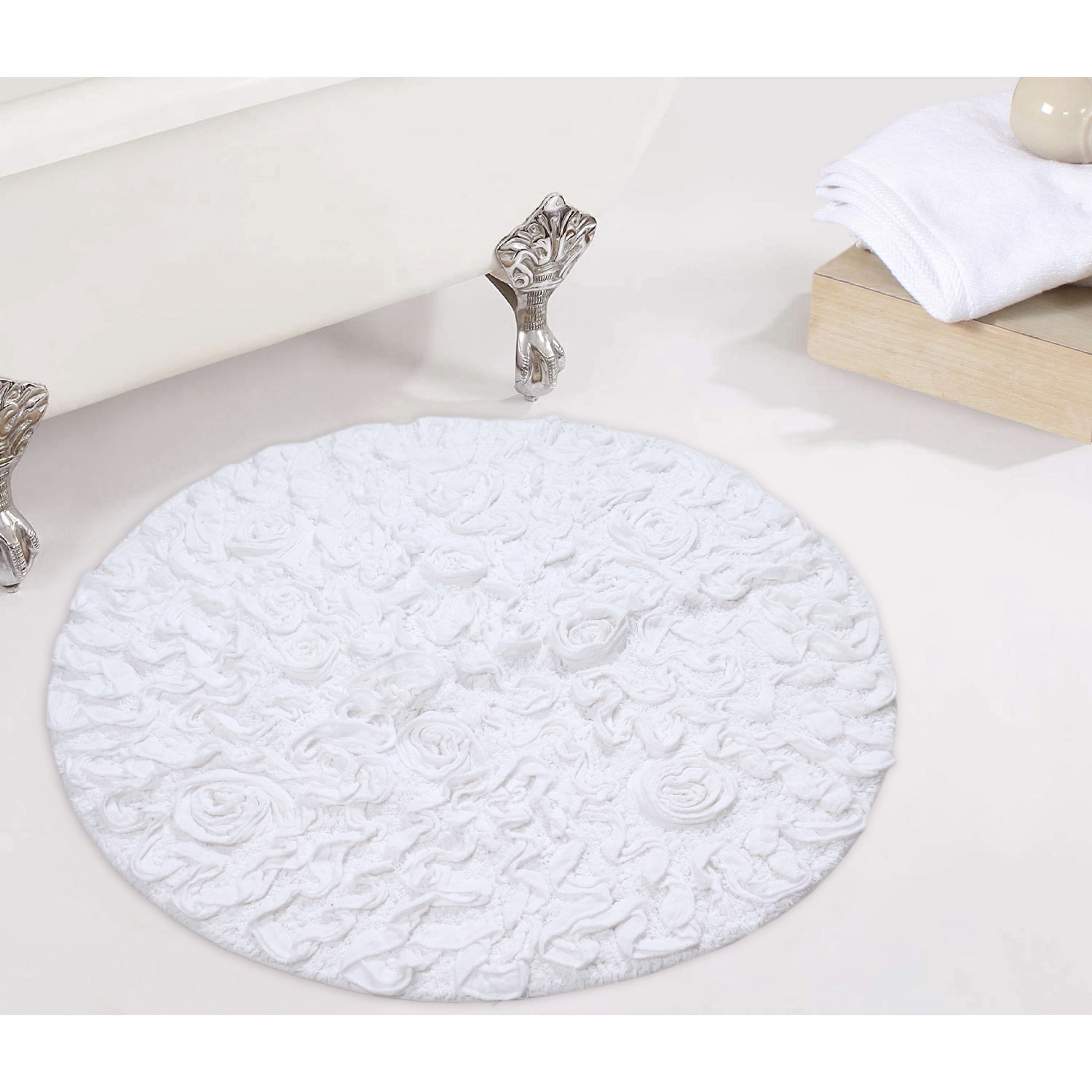 Home Weavers Modesto Collection 100% Cotton Tufted Round Round Bath ...