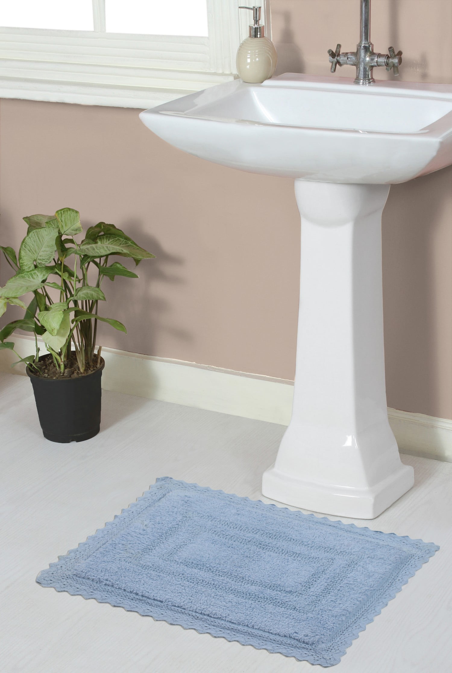 Home Weavers Opulent Reversible Bathmat 100% Cotton Bathroom Rugs Set ...