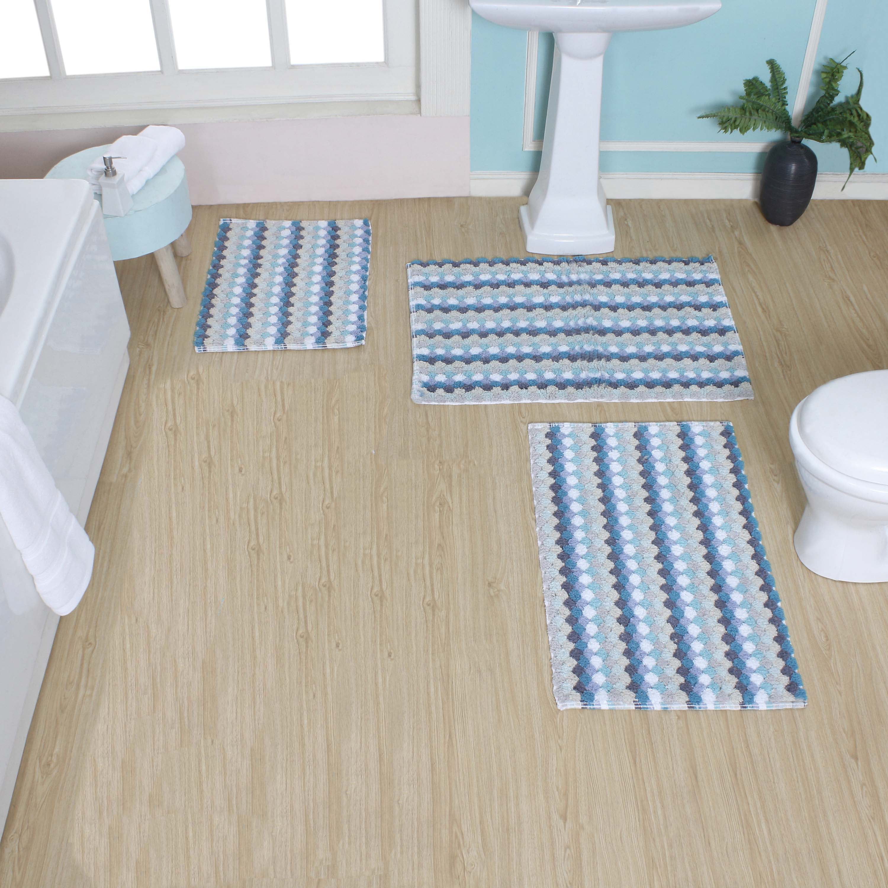Home Weavers Orion Collection 100% Cotton Bathroom Rug, Non Slip Bath ...