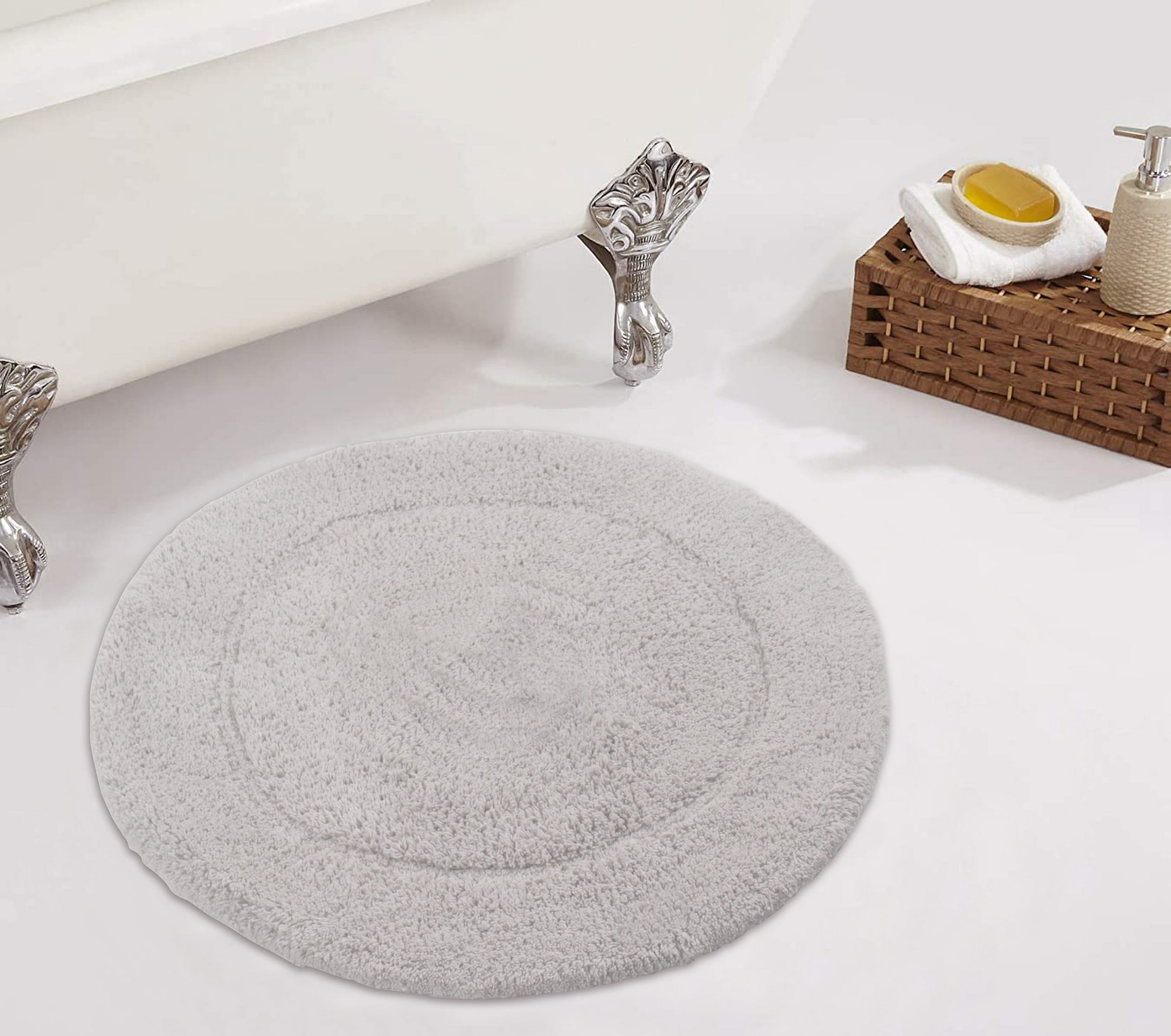 Home Weavers WaterFord Collection Bathroom Rug 100% Cotton Tufted Round ...