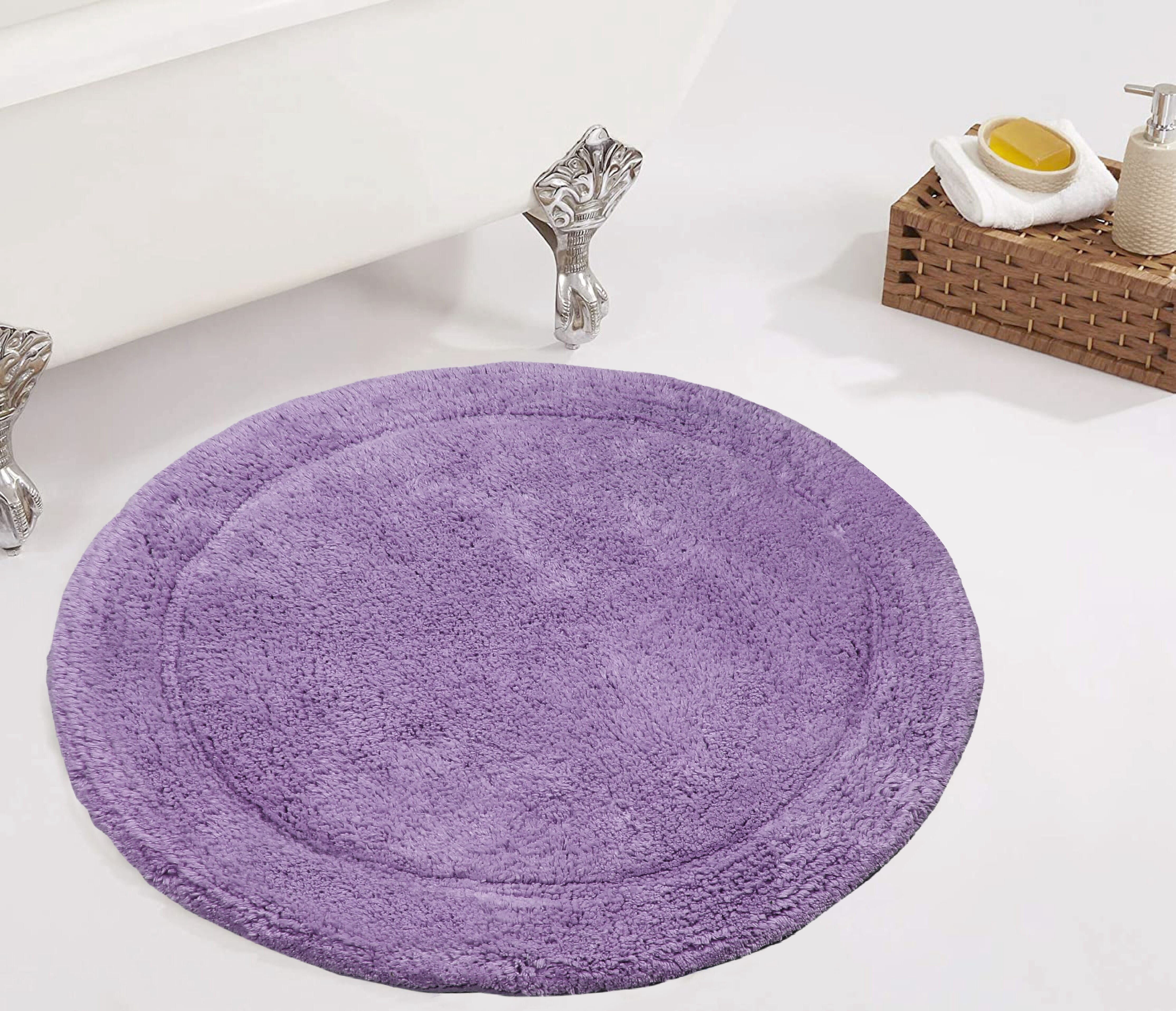 HOME WEAVERS WaterFord Collection Bathroom Rug 100% Cotton Tufted Round ...