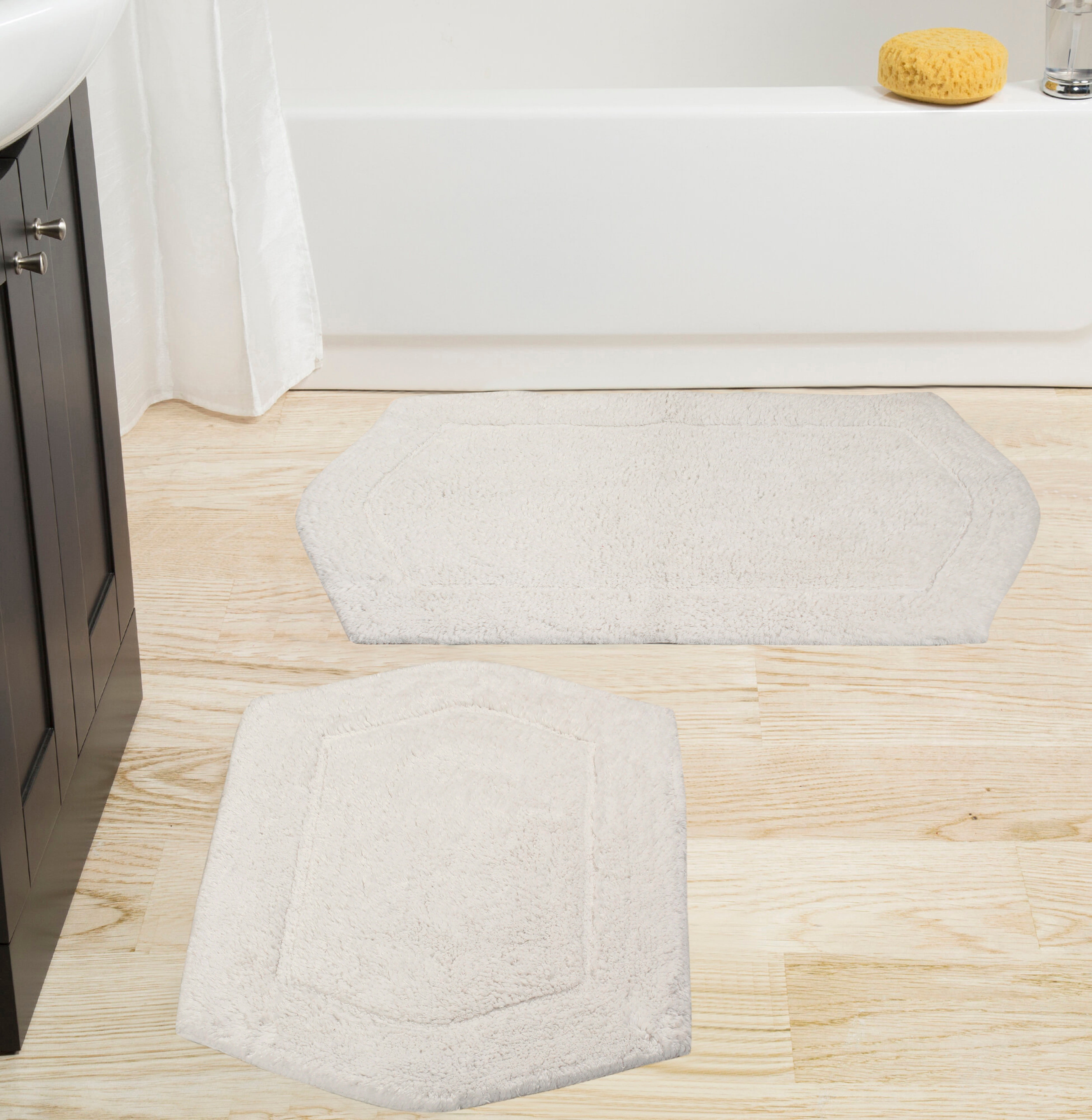 Home Weavers Waterford Collection 100% Cotton Non-Slip Bathroom Rug Set ...