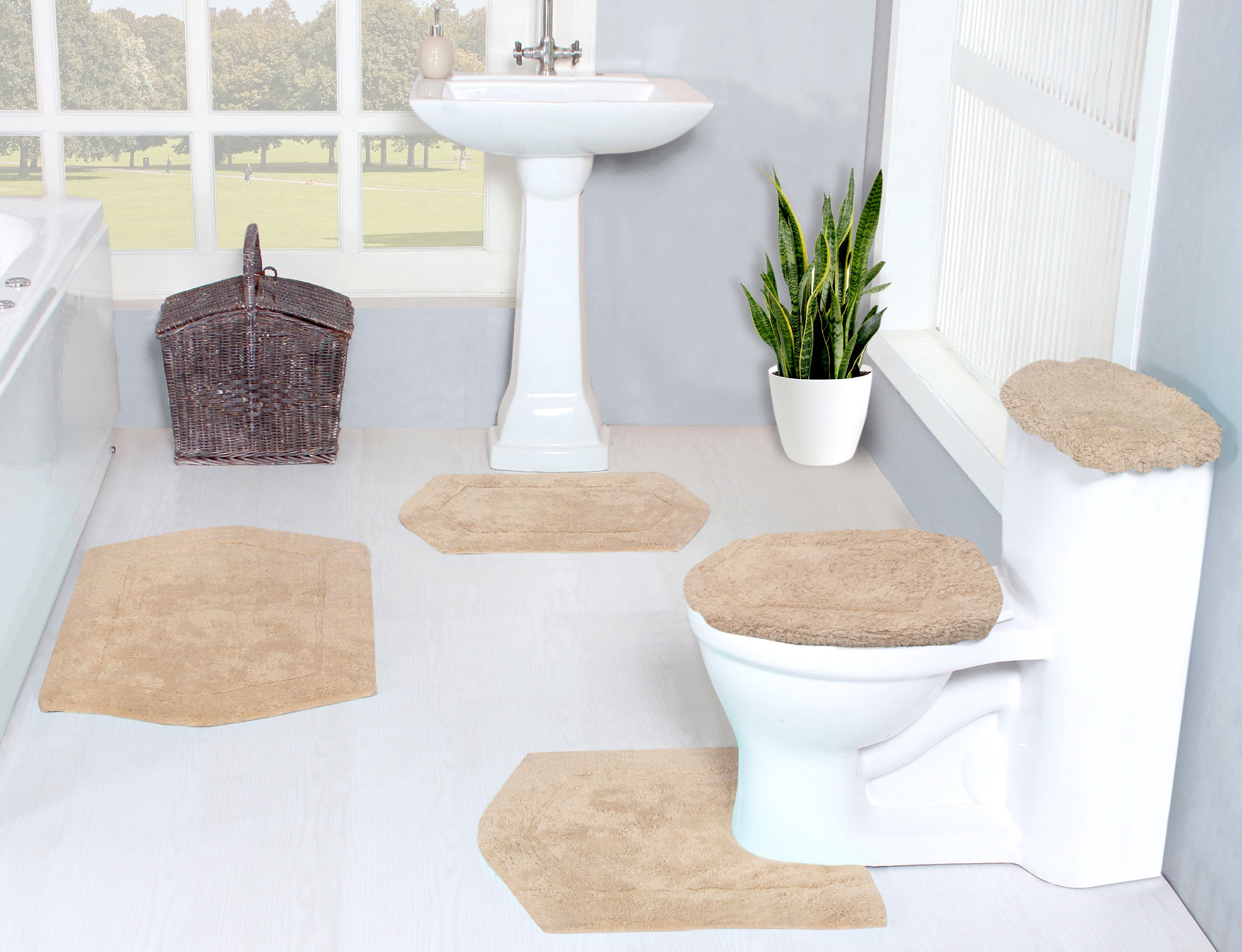 Home Weavers Inc Waterford Collection 100% Cotton Bathroom Rug Set ...