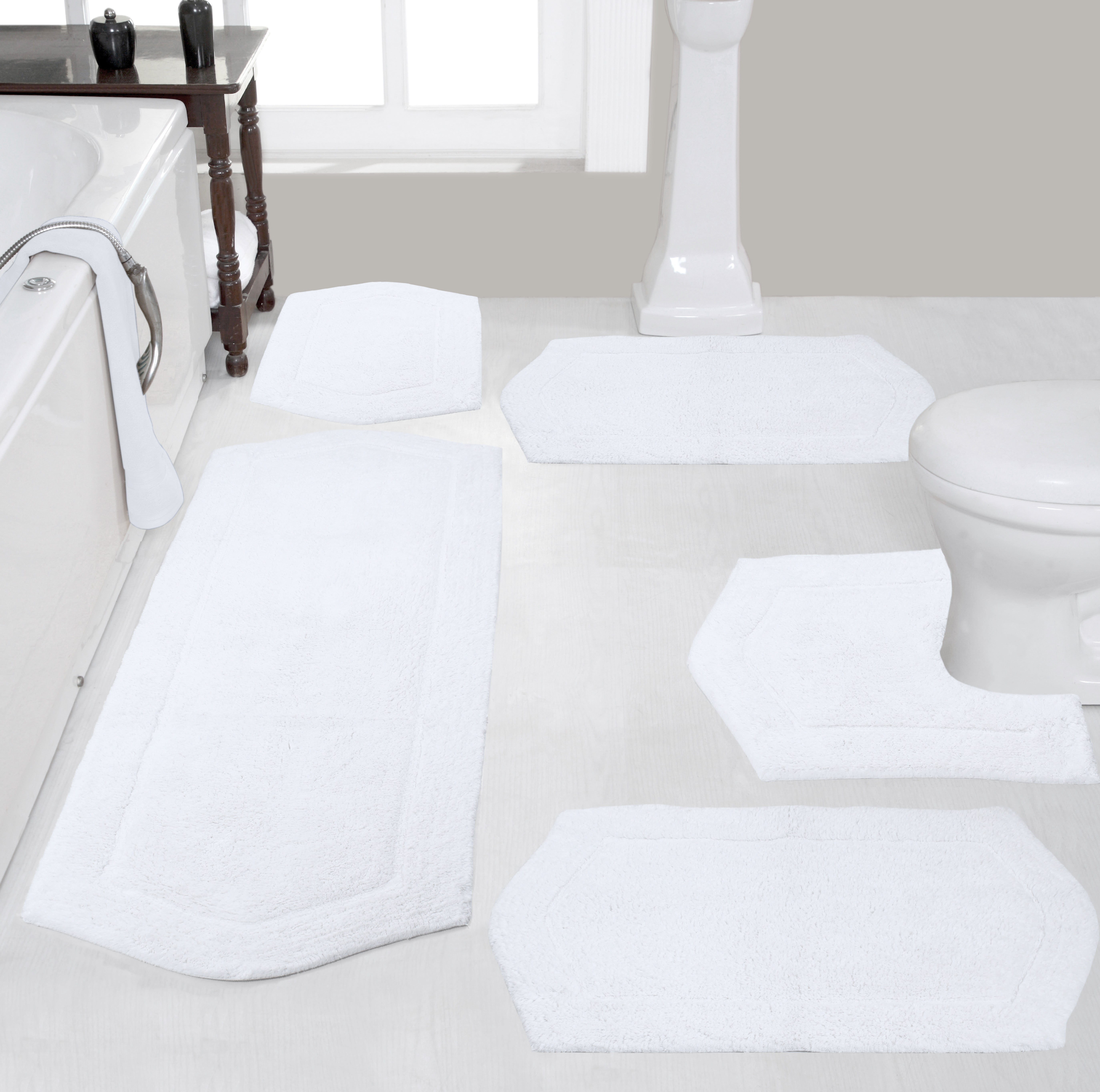 Home Weavers Waterford Collection 100% Cotton Non-Slip Bathroom Rug Set ...