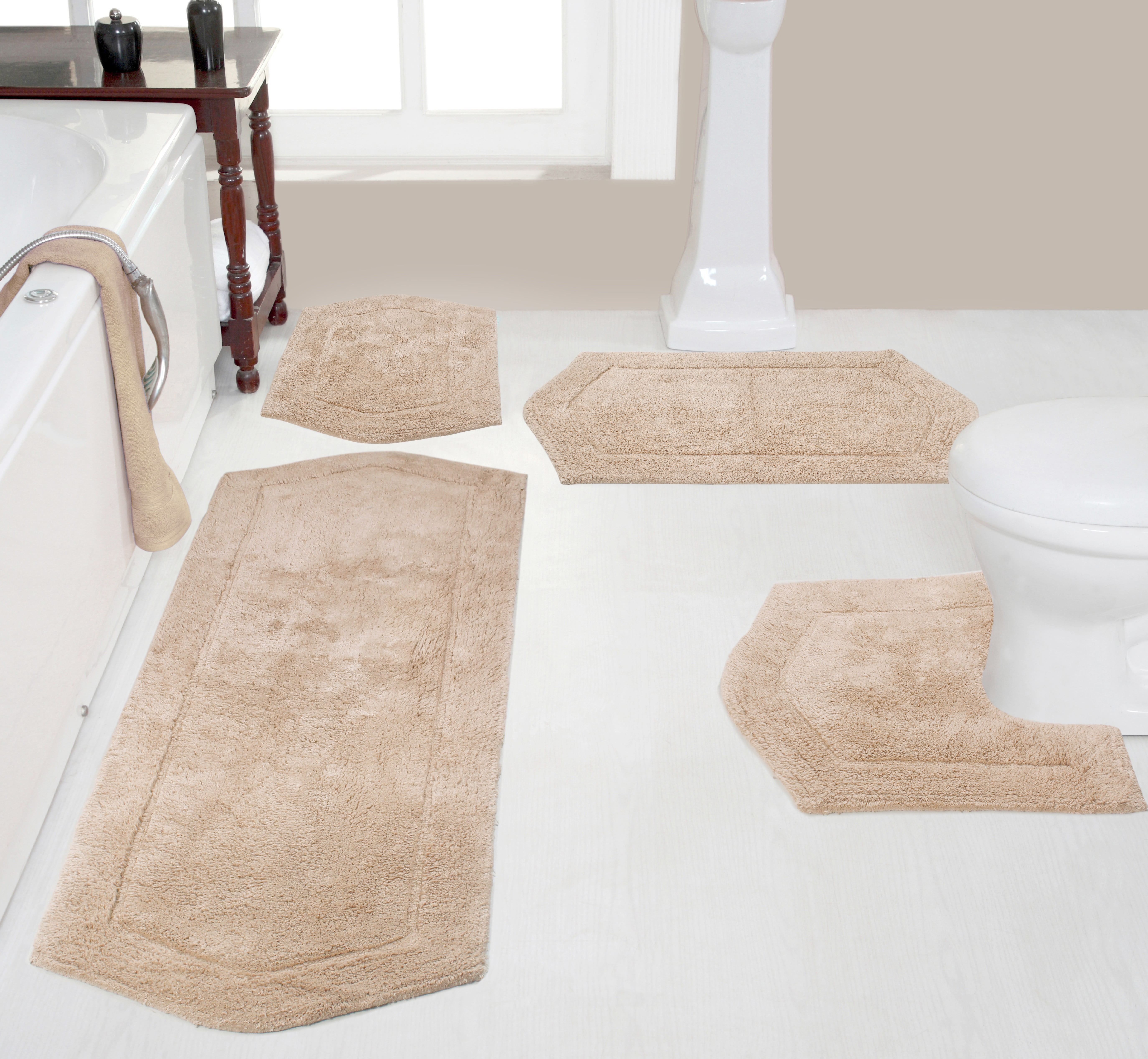 Home Weavers Inc Waterford Collection 100% Cotton Bathroom Rug Set ...