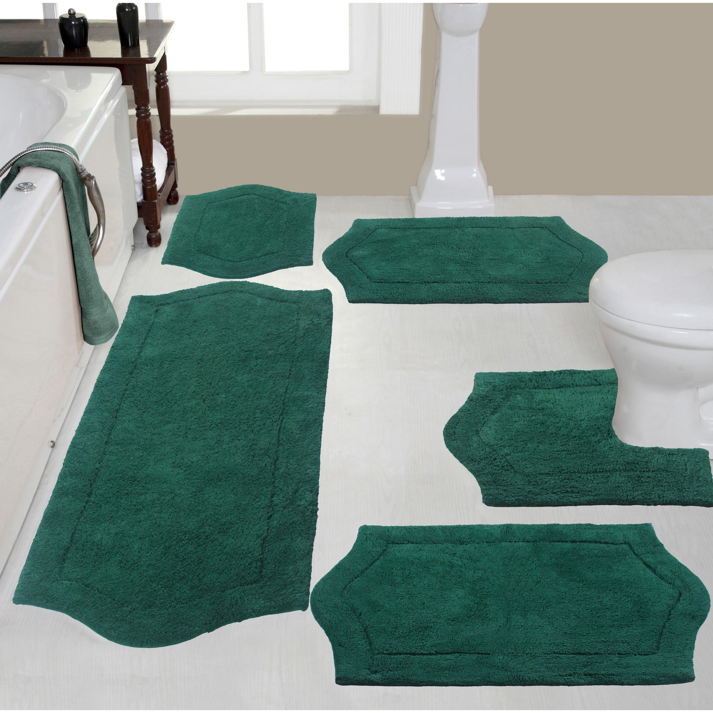 Home Weavers Waterford Collection 100% Cotton Tufted Bath Rug, 5 Piece ...
