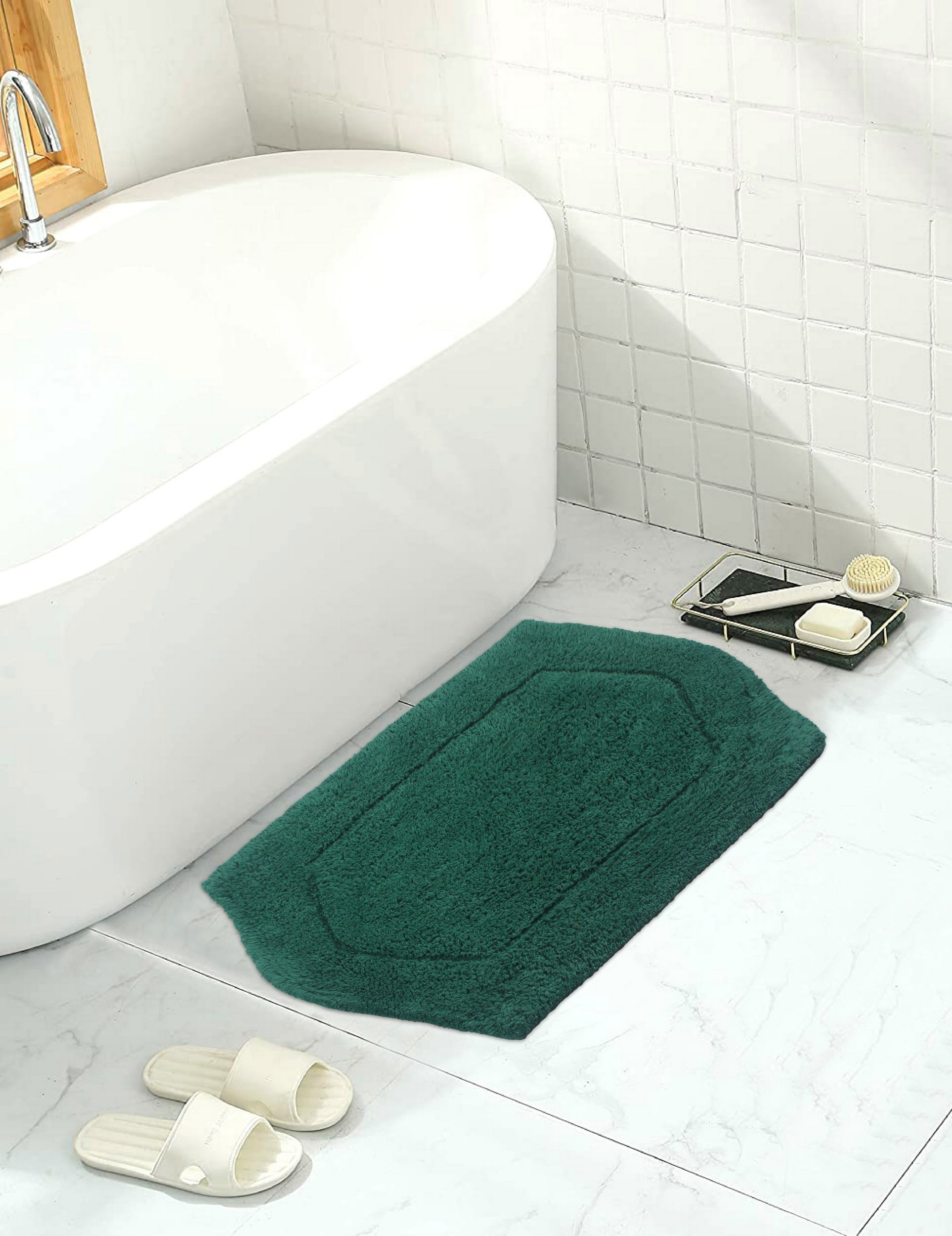 Home Weavers Waterford Collection Bathroom Rug 100% Cotton Tufted Bath ...