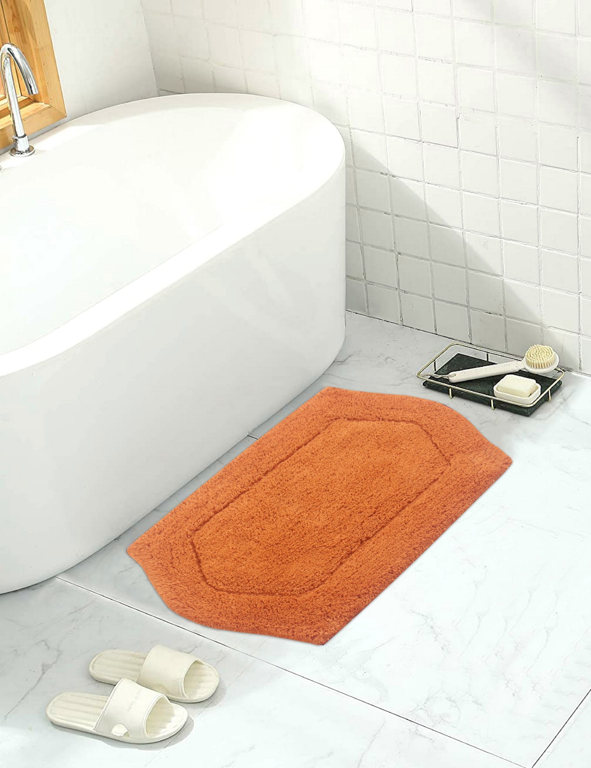 Home Weavers Waterford Collection Cotton Bath Rug Soft & Absorbent Bath ...
