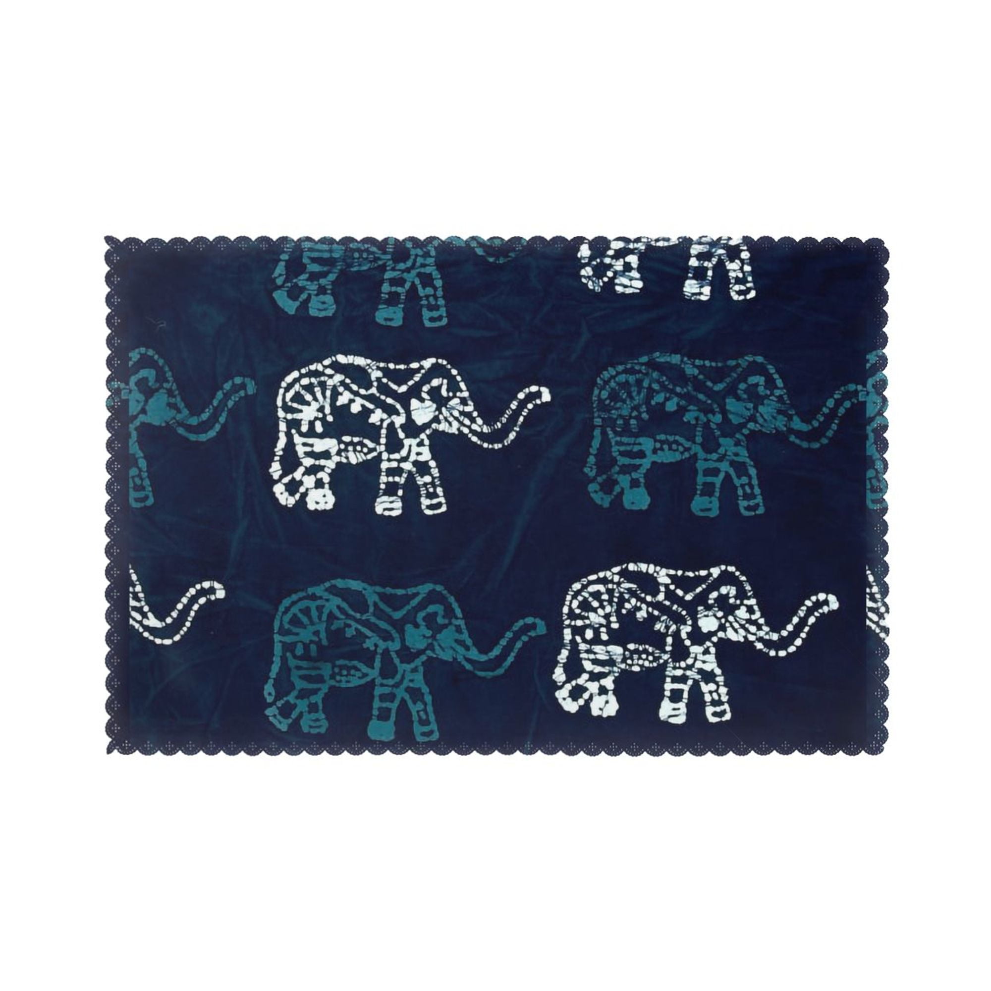 Home White And Green Elephants Placemats Set Of 6 Washable Wipeable ...