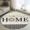 Home Windmill Black Plaid Round Rug 3ft Washable Circle Entryway Rugs ...