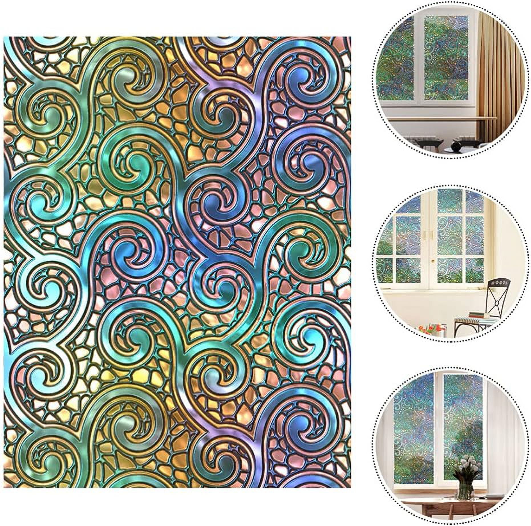 Home Window Decoration, Purple Curtain, Stained Glass Window Film, Sun ...