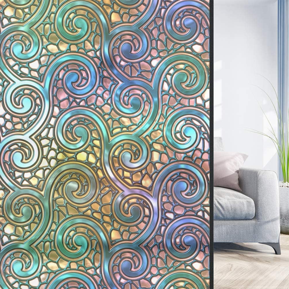 Home Window Decoration, Purple Curtain, Stained Glass Window Film, Sun ...