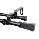 Home Window Decorative Flare Double Curtain Rod 48-84 inch - Black ...