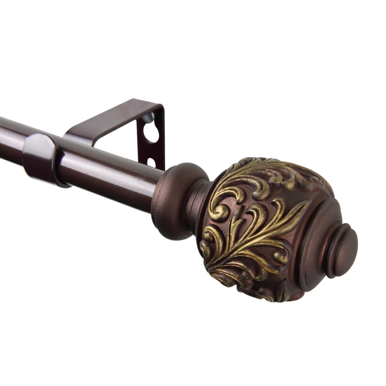 Home Window Decorative Tilly Curtain Rod 28-48 inch - Cocoa - Walmart.com