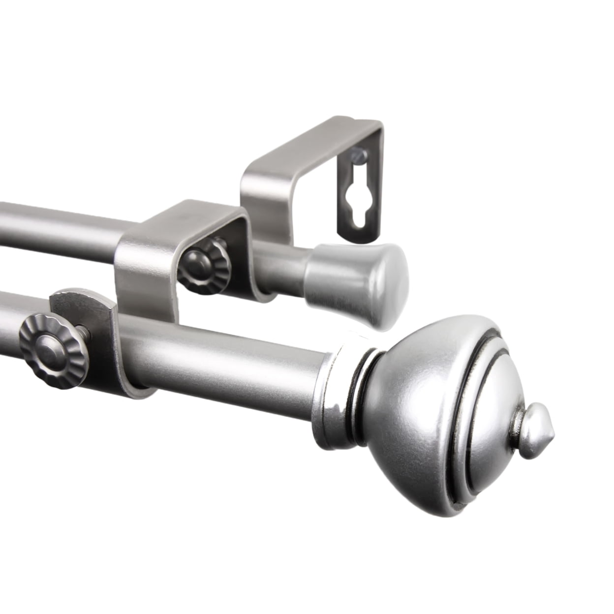 Home Window Savannah Double Curtain Rod 28-48 inch - Satin Nickel ...