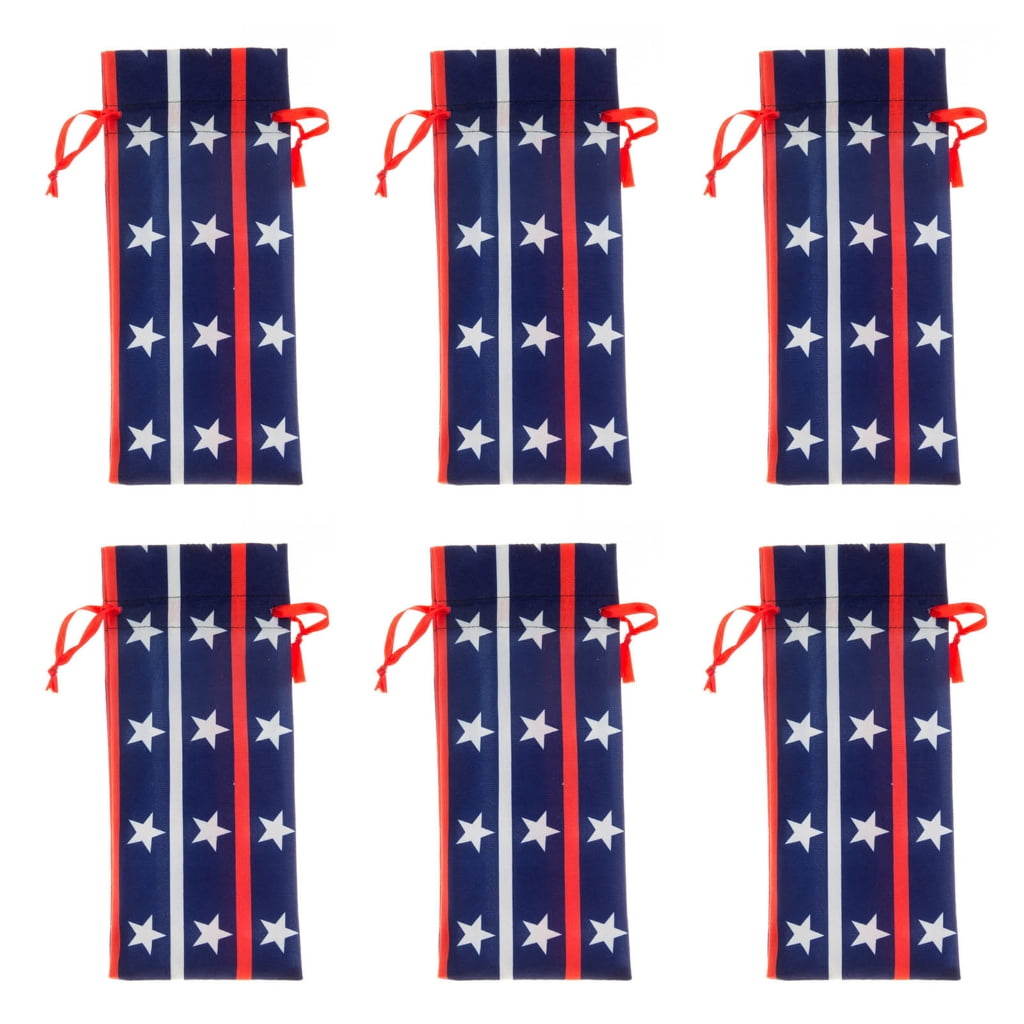 Home Wine Bottle Cover Set of 6 Flannel Bag Independence Day ...