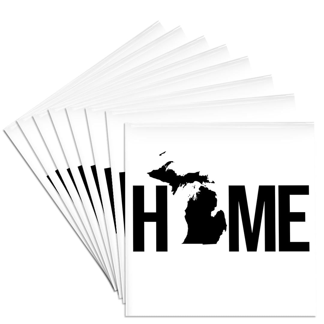 3drose, Home with Michigan State as the O. White Background., Set of 8 ...