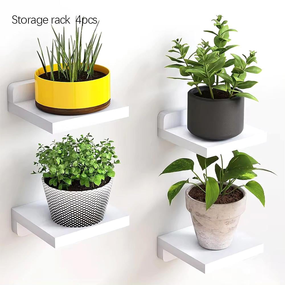 Home Wooden Wall Hangers for Wall Decor Storage 4-Pack Small Floating ...