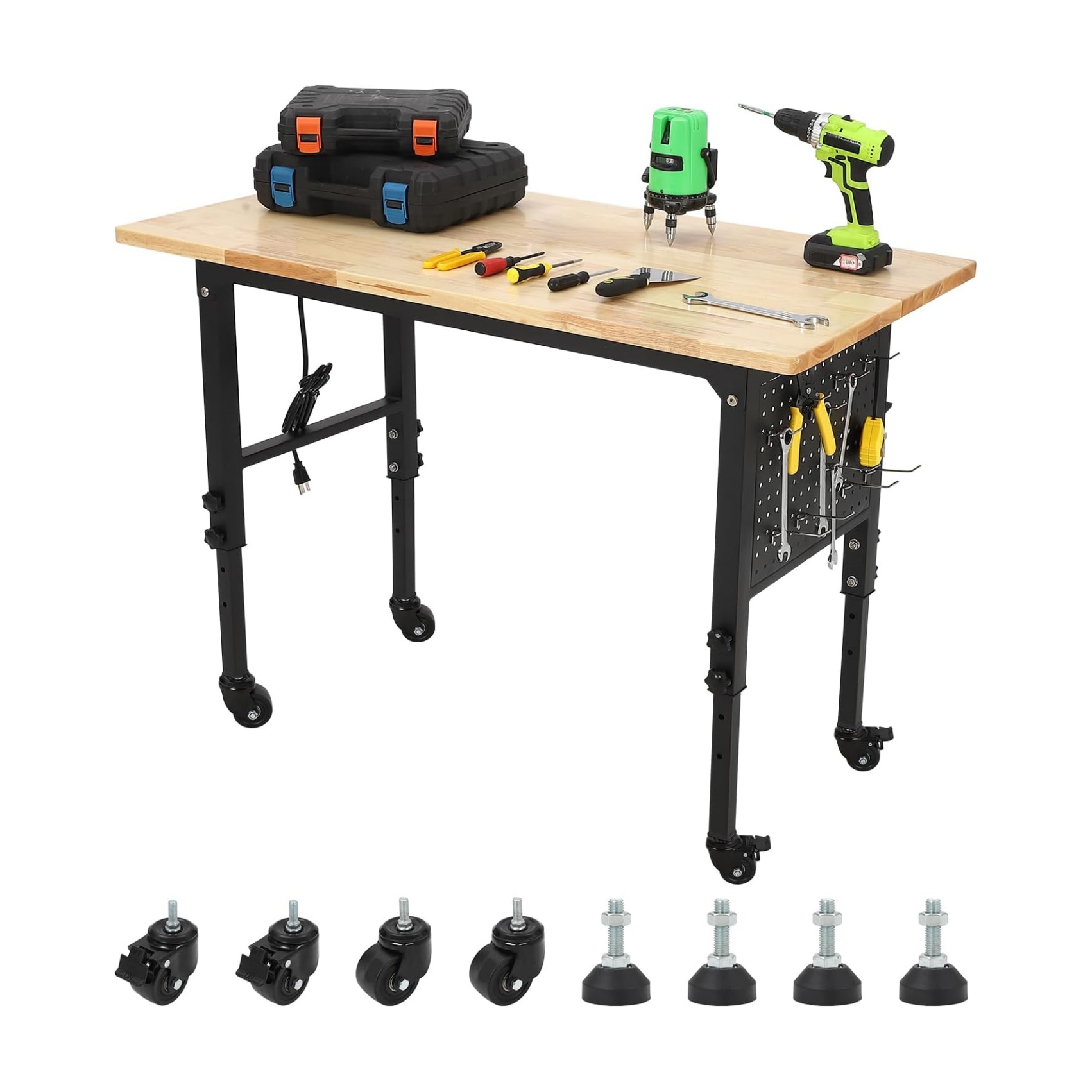 Home Work Benches for Garage,48/60" Garage Workbench with Wheels ...