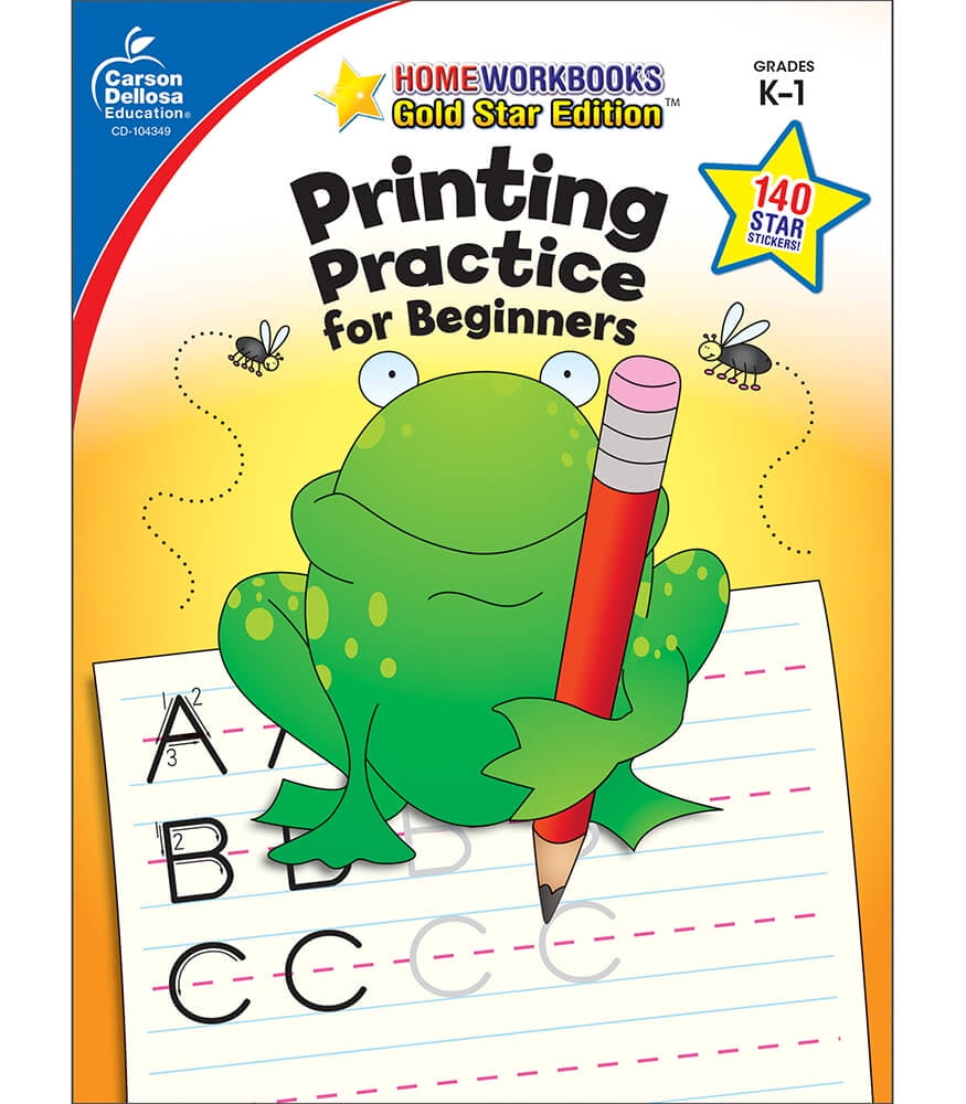 Home Workbooks Printing Practice for Beginners, Grades K - 1: Gold Star ...