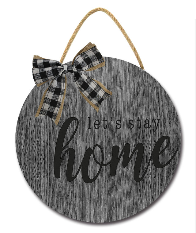 Home Wreaths Decor Sign Front Door, Round Wood Hanging Sign with Ribbon ...