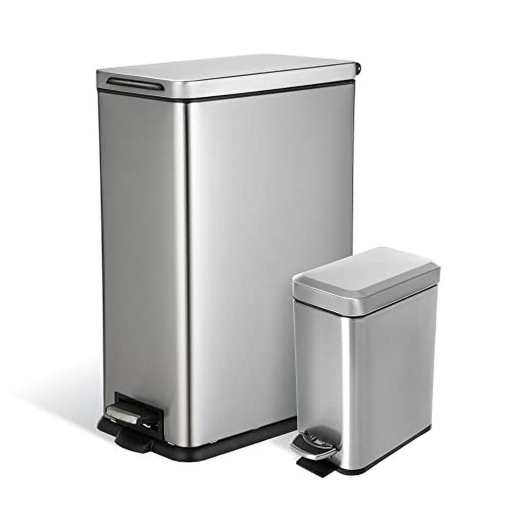 Home Zone Living 12 Gallon and 1.3 Gallon Kitchen Trash Can Value ...
