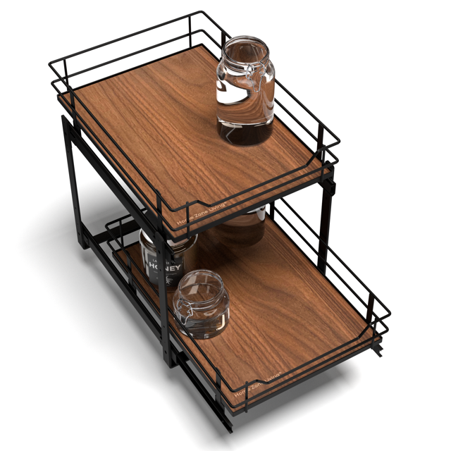 Home Zone Living 15” Width x 20” Depth 2 Shelves Pull Out Cabinet ...