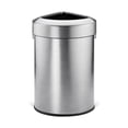 Home Zone Living 16 Gallon Stainless Steel Open Top Trash Can with ...