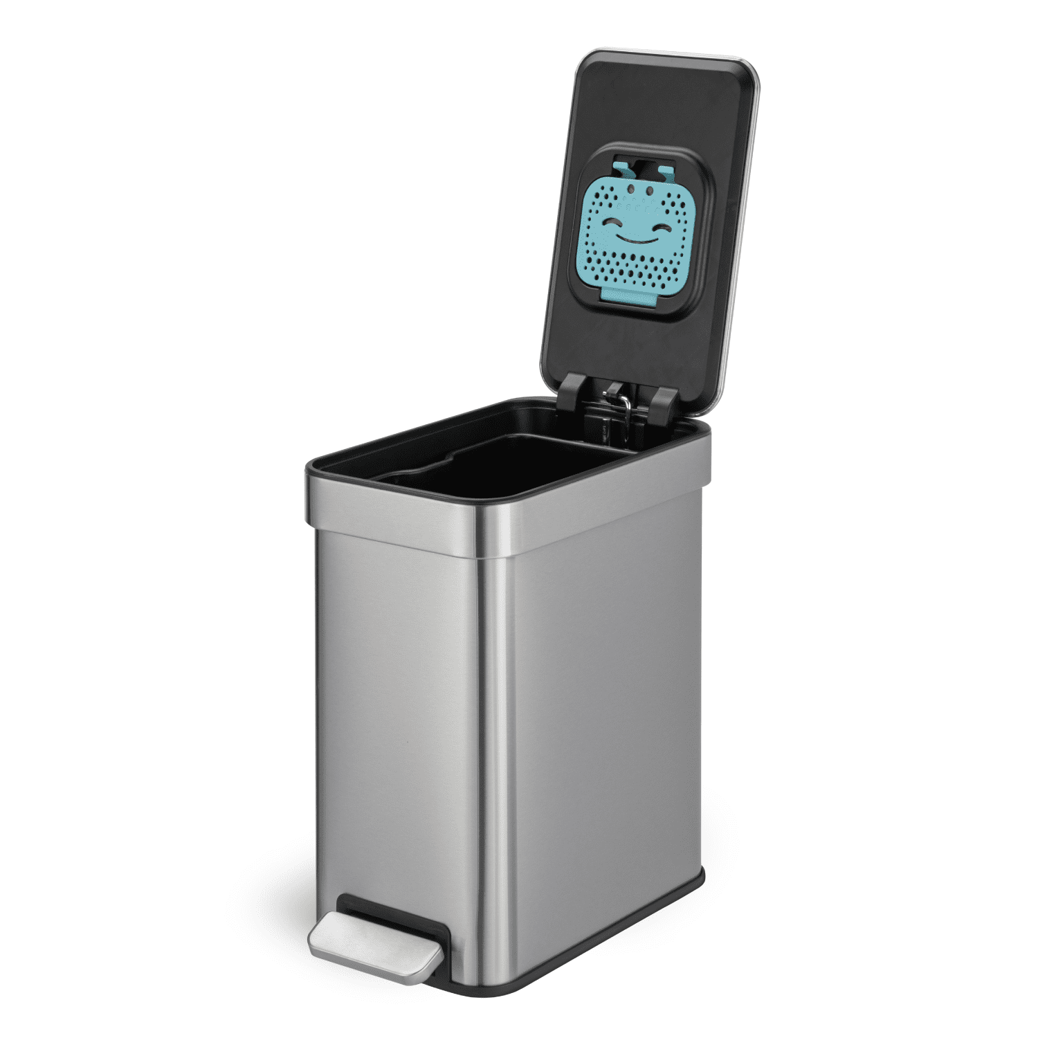 Home Zone Living 2.6 gal Slim Trash Can with CleanAura Odor Control ...