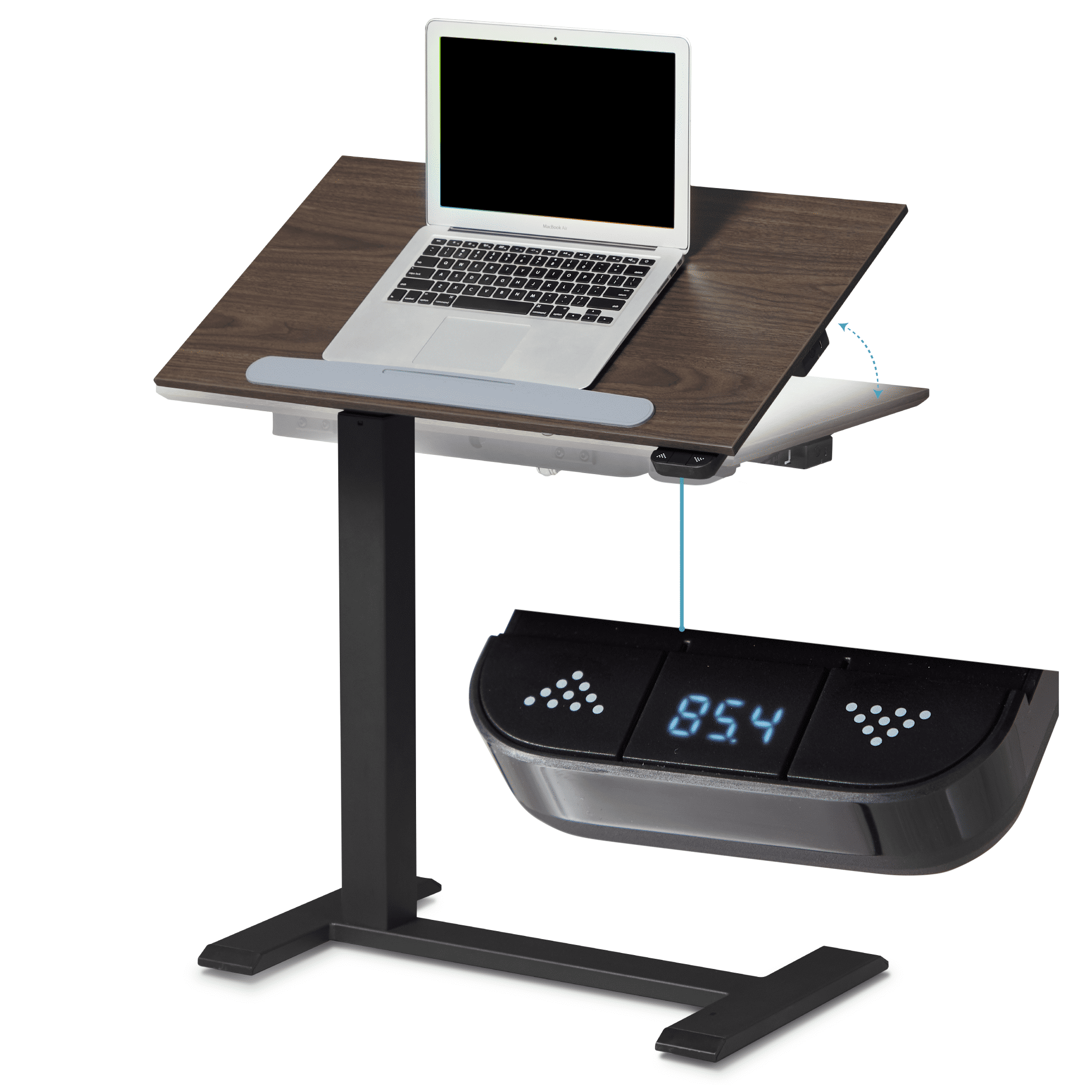 Home Zone Living Overbed Bedside Table Adjustable Height 26.3" to 42.5 ...