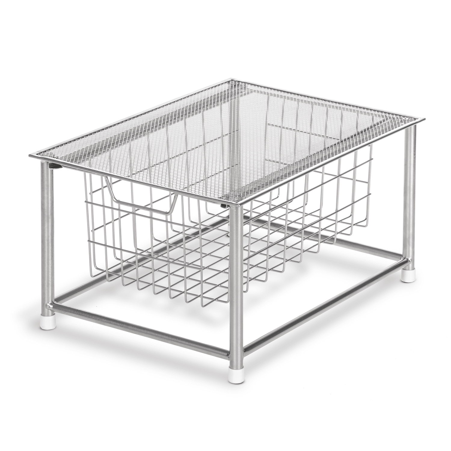 Home Zone Living Pull Out Single Organizer 13.09" L x 9.06" W, Silver ...