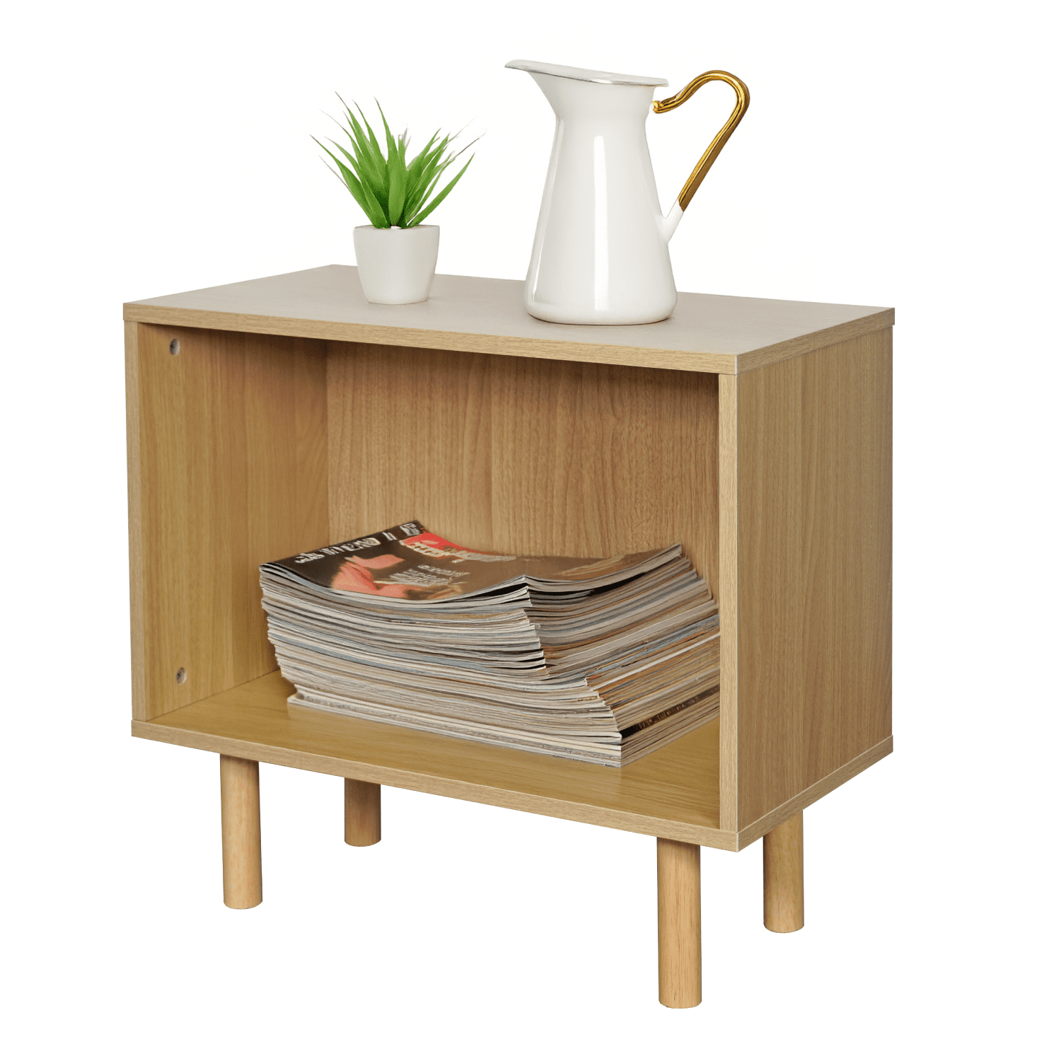 Home Zone Living Storage Cube Stackable End Table, Open Cabinet Design ...
