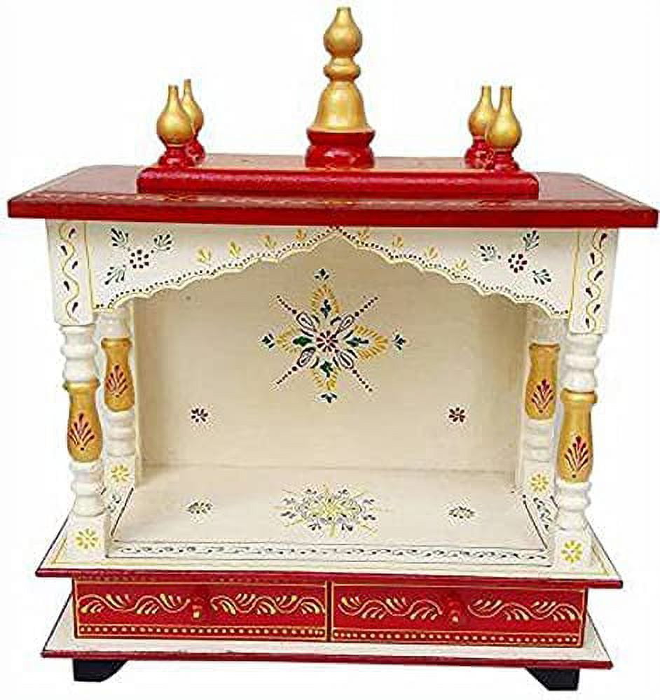 Home and Bazaar Rajasthani Ethnic Handcrafted Wooden Temple / Mandir / Pooja Ghar / Mandapam ...