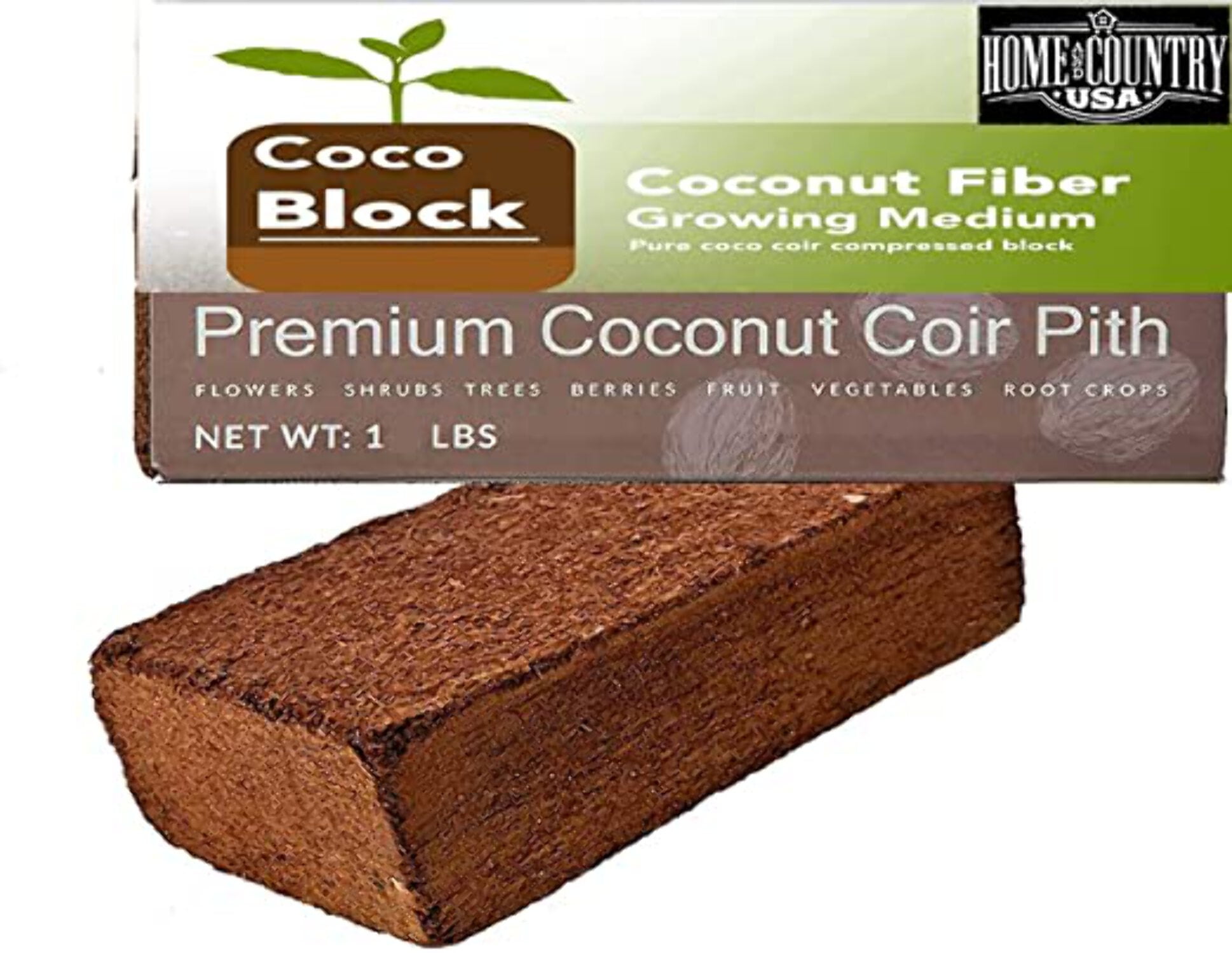 Home and Country USA Coco Brick Organic Coconut Coir Pith Soil ...