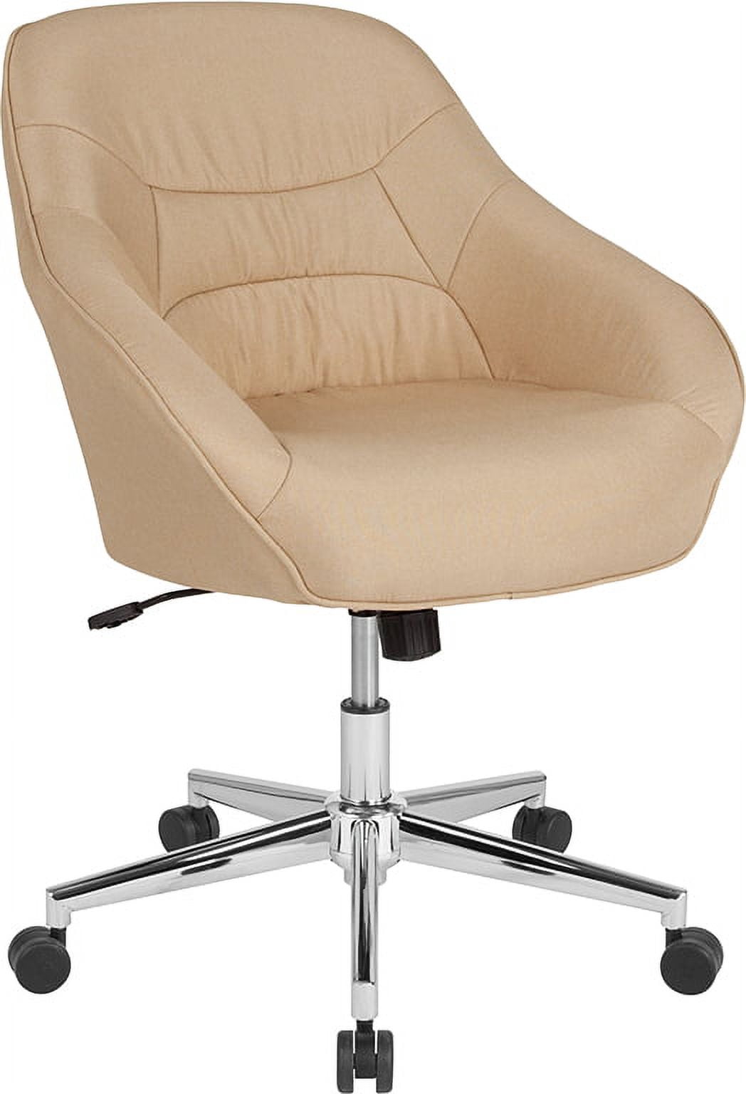 Home and Office Mid-Back Bucket Style Chair in Beige Fabric - Walmart.com