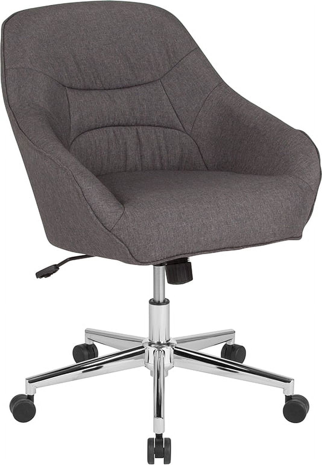 Home and Office Mid-Back Bucket Style Chair in Dark Gray Fabric ...