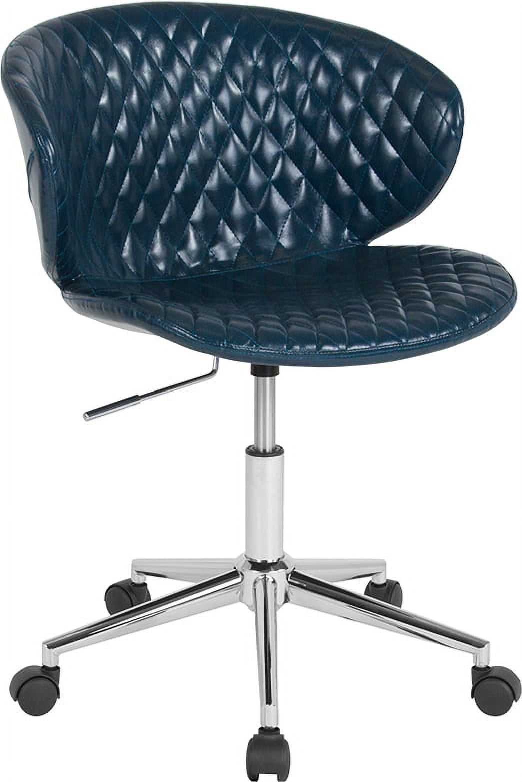 Home and Office Upholstered Low Back Chair in Blue Vinyl - Walmart.com