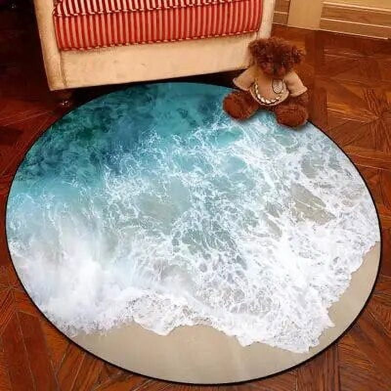 Home bedroom living room decorative floor mat beach print pattern ...