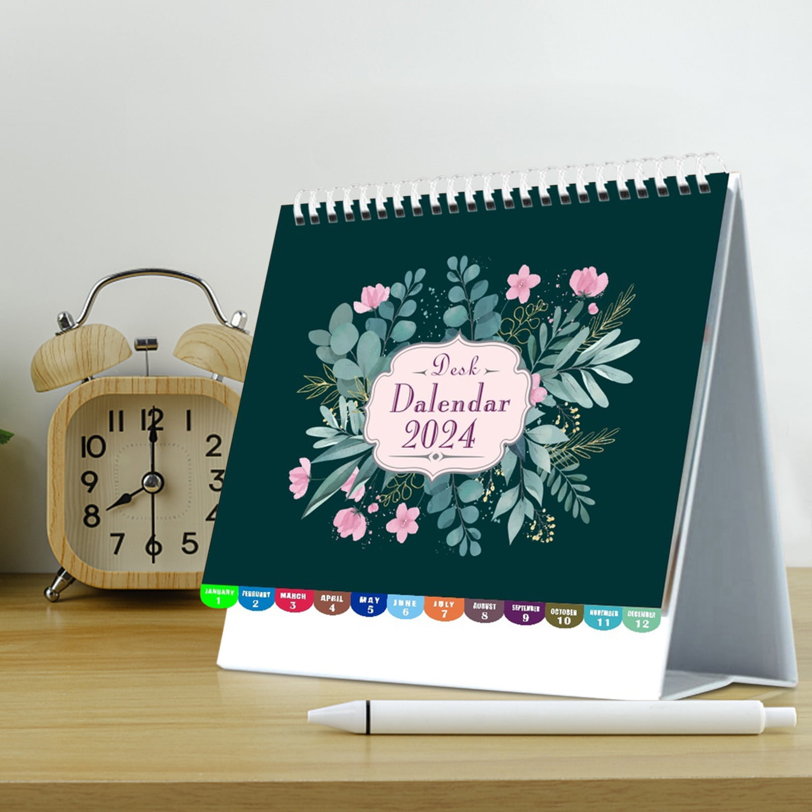 Home decor ZKCCNUK Desktop Calendar 2024-2025 Full English Calendar ...