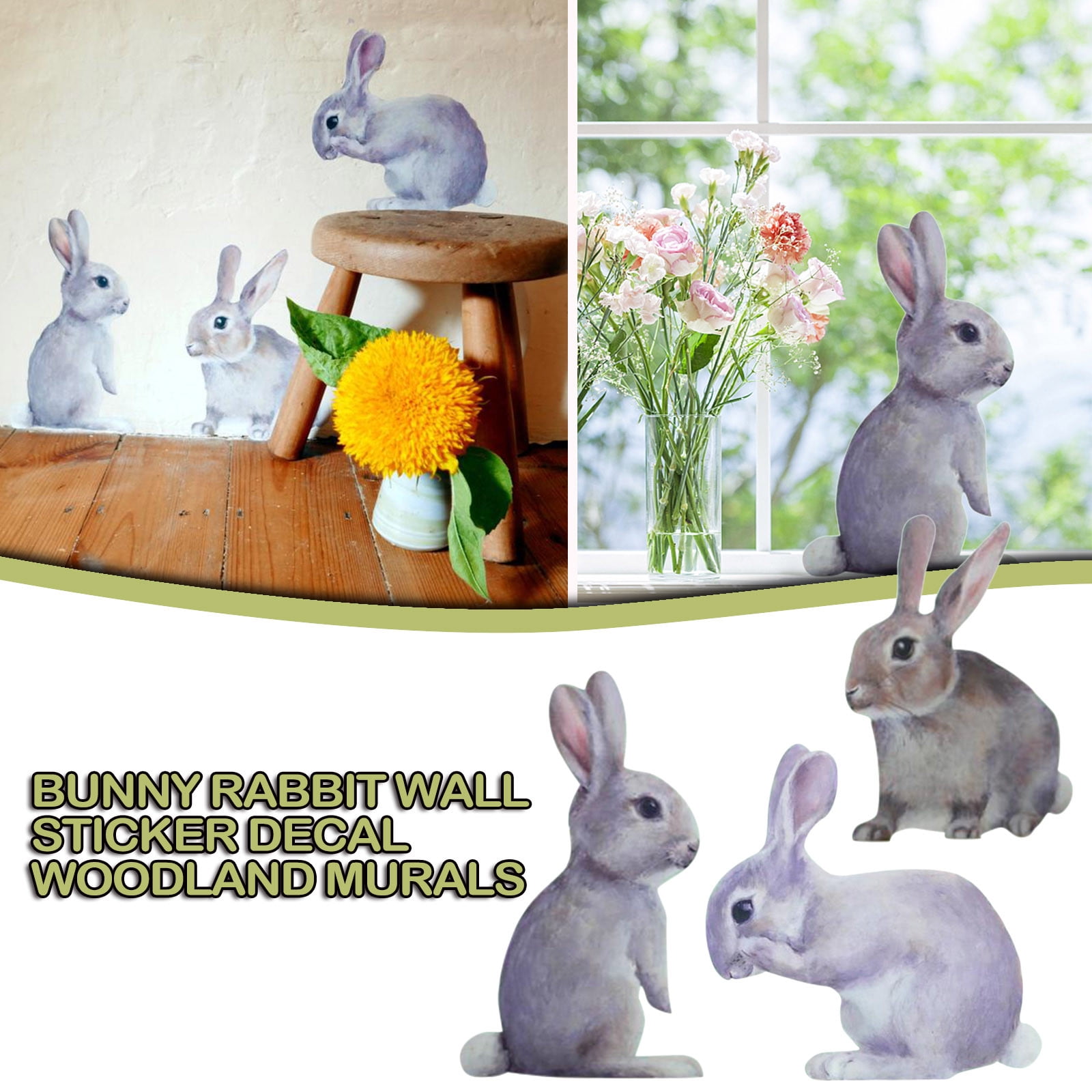 Home decor ZKCCNUK Rabbit Wall Sticker Decal Woodland Mural Sticker ...