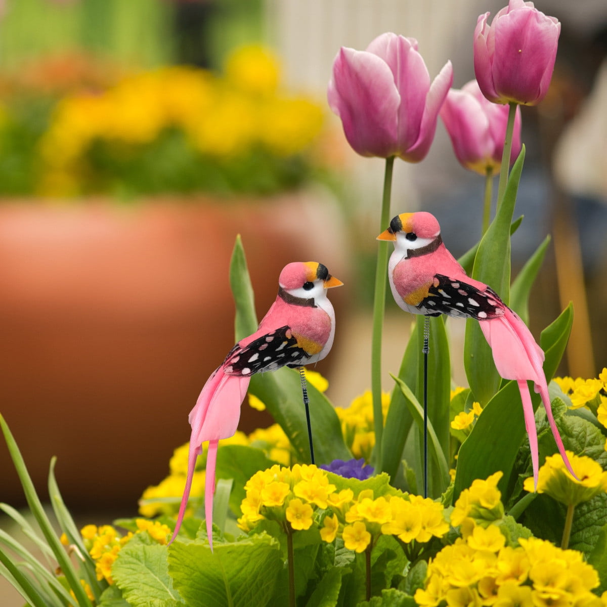 Home decor ZKCCNUK Simulated Feather Bird Insertion Pole Garden Wooden ...