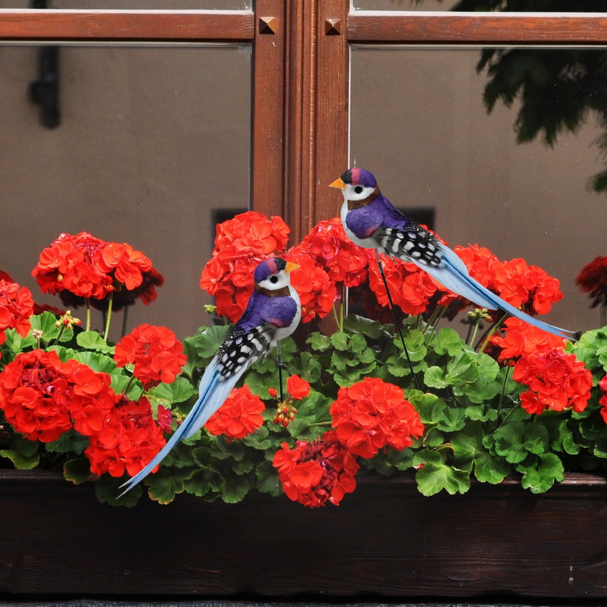 Home decor ZKCCNUK Simulated Feather Bird Insertion Pole Garden Wooden ...