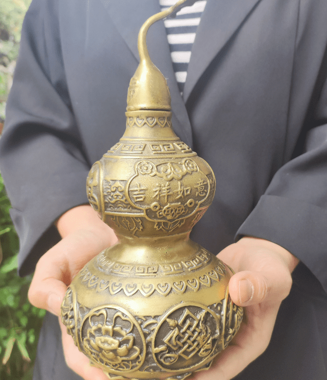 Home fengshui decor fortune treasure Copper gourd Brass gourd Statue ...