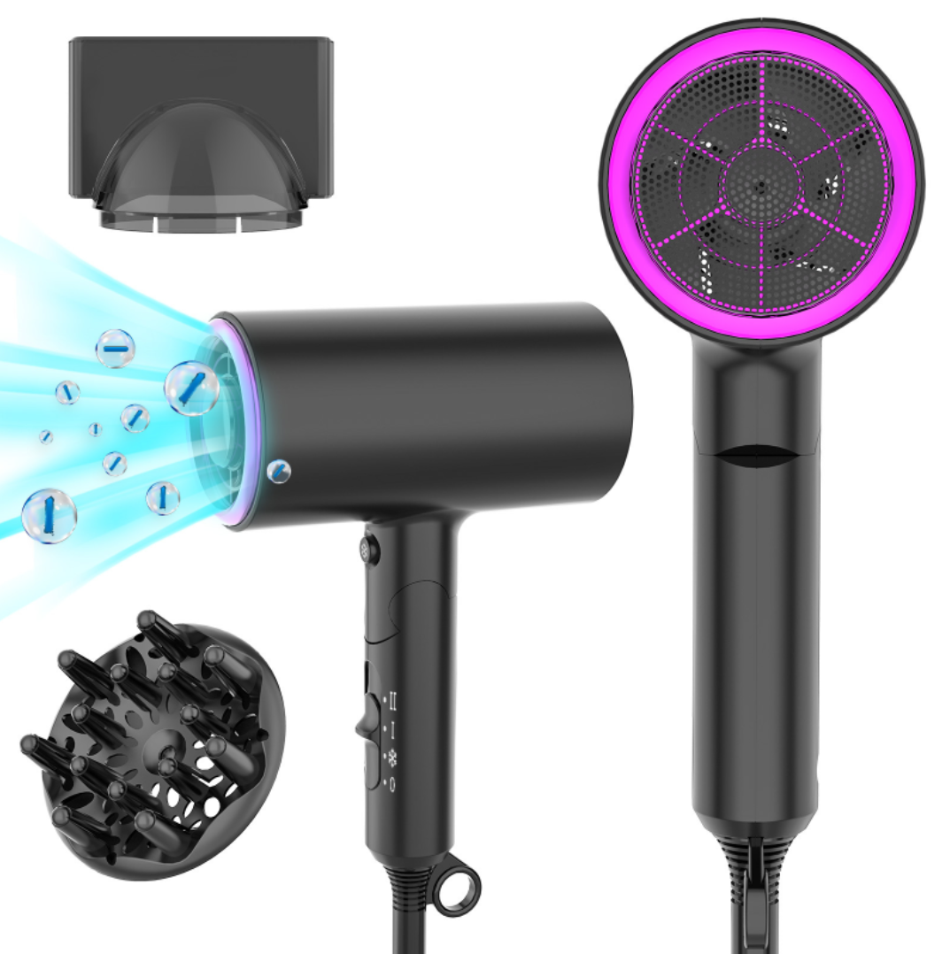 Home fold hot and cold air Hair Dryer, 1500W High Power Dryer, Silent ...
