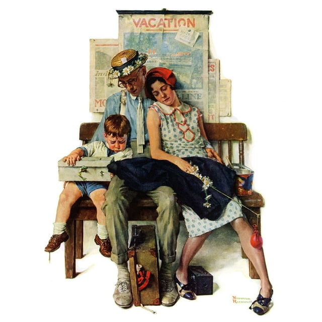 "Home from Vacation" by Norman Rockwell Painting Print on Canvas ...