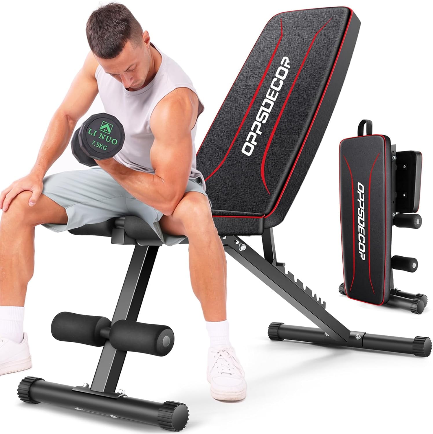 Home gym bench press bench, quick folding, 660-pound weight capacity ...